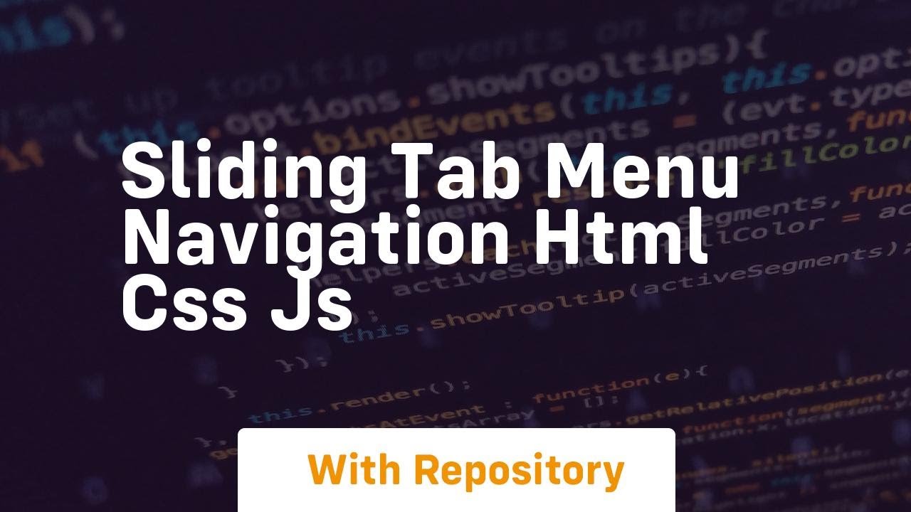 Sliding Tab Menu Navigation Html Css Js Youtube 8413