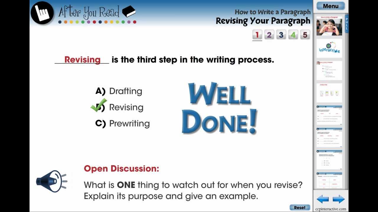 CC7104 How to Write a Paragraph: Revising Your Paragraph Chapter Mini ...