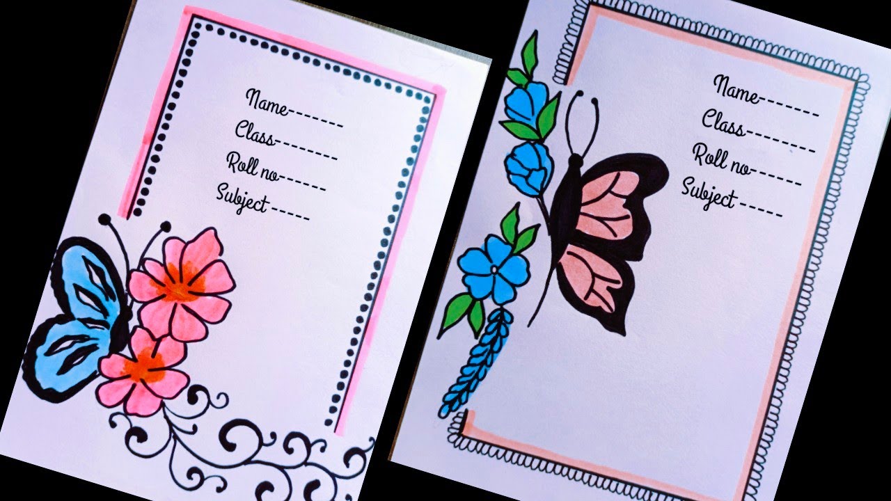 Butterfly🦋 Border Designs/ Project Work designs/ Project design/ A4 ...