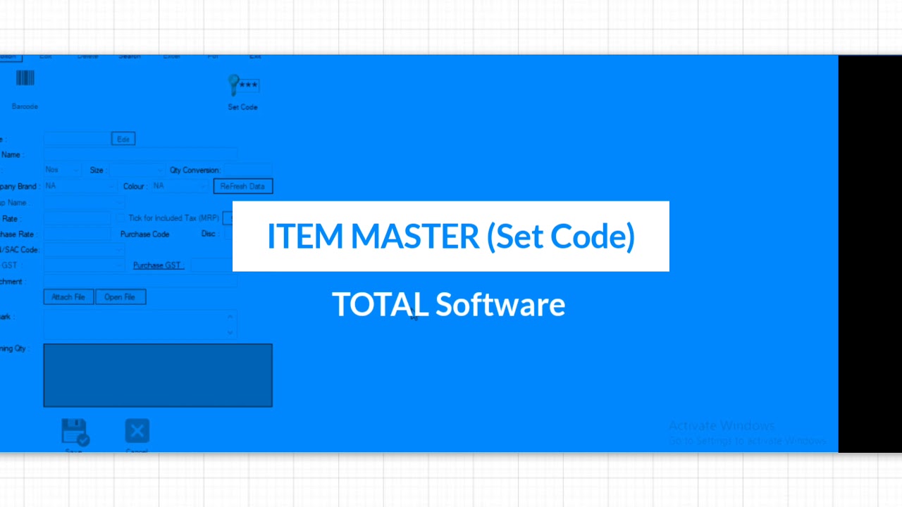TOTAL : Item Master ( Set Code ) - YouTube