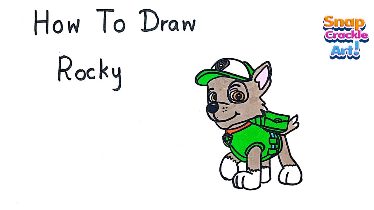 How To Draw Rocky From Paw Patrol Step By Step | Drawing Lesson Made ...