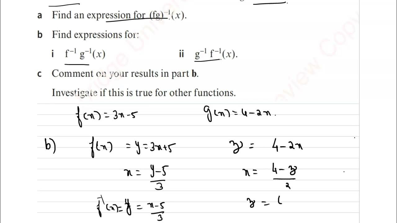Cambridge AS and A level#Chapter 2#Inverse functions#Exercise 2C(16)# ...