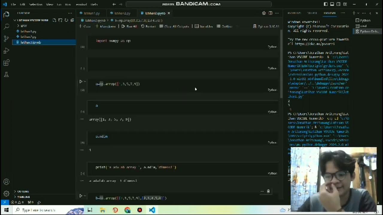 PROGRAM NUMPY PADA PYHTON DENGAN VSCODE - YouTube