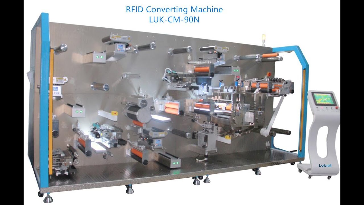 Full Auto RFID Label Converting Machine from Roll to Roll - YouTube