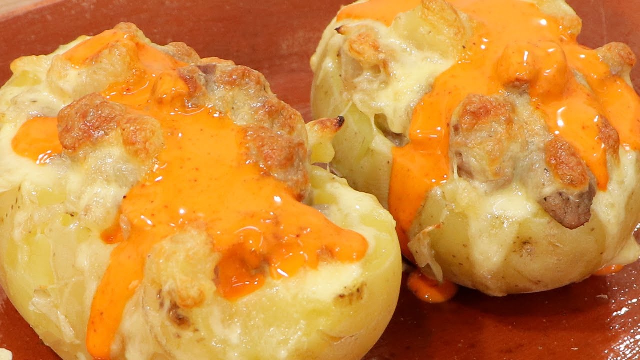 DELICIOSAS PAPAS RELLENAS DE ARRACHERA - YouTube