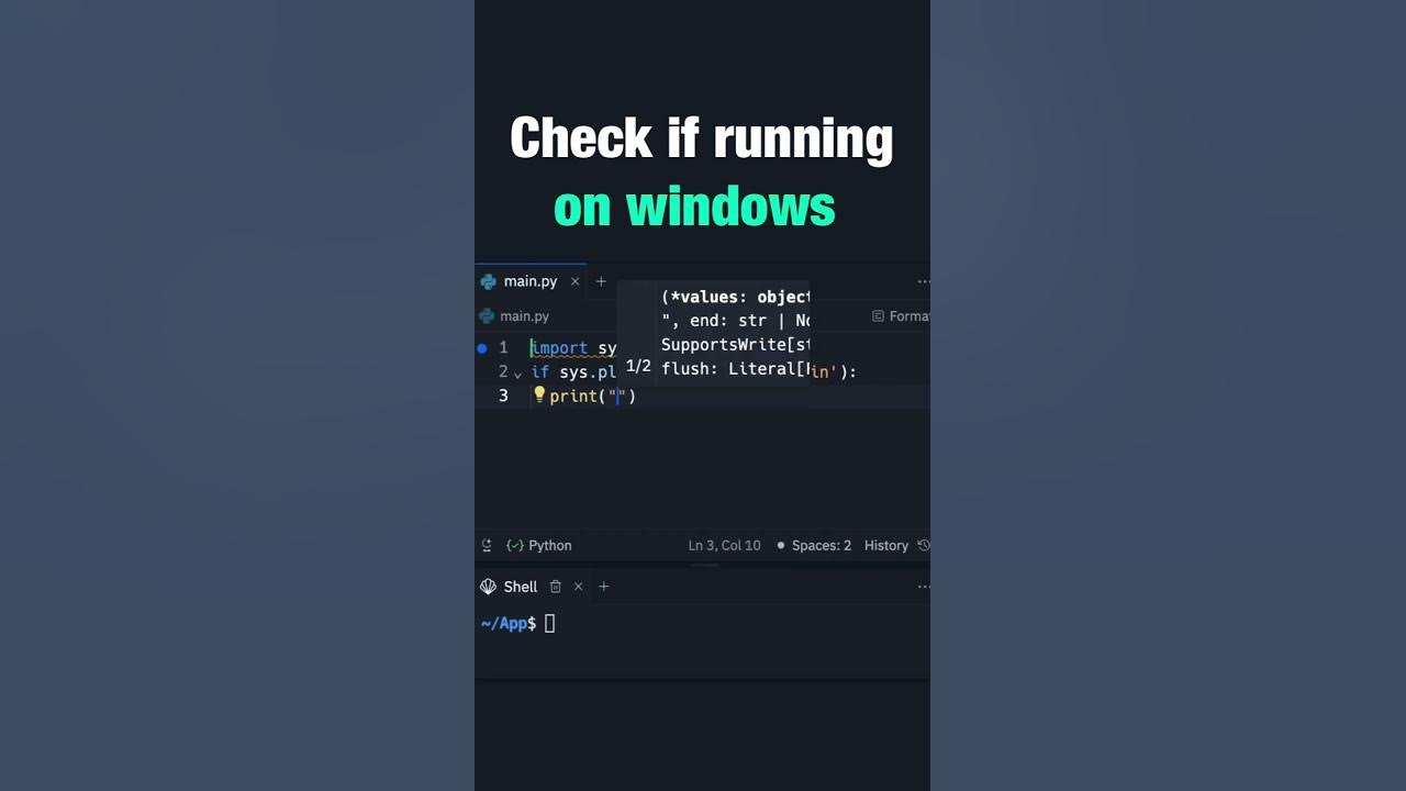 Checking If Running On Windows Python Softlinks Programming Youtube