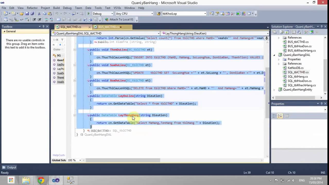 Hướng dẫn lập trình C# và SQL Server Bài 7 Giao diện hóa đơn - YouTube