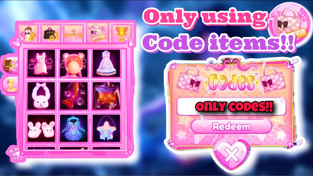 ONLY USING CODE ITEMS IN DRESS TO IMPRESS!! - YouTube
