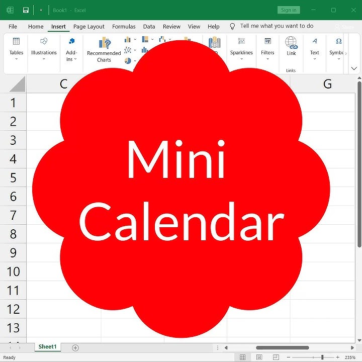 Mini Calendar Date Picker In Excel Short Youtube 