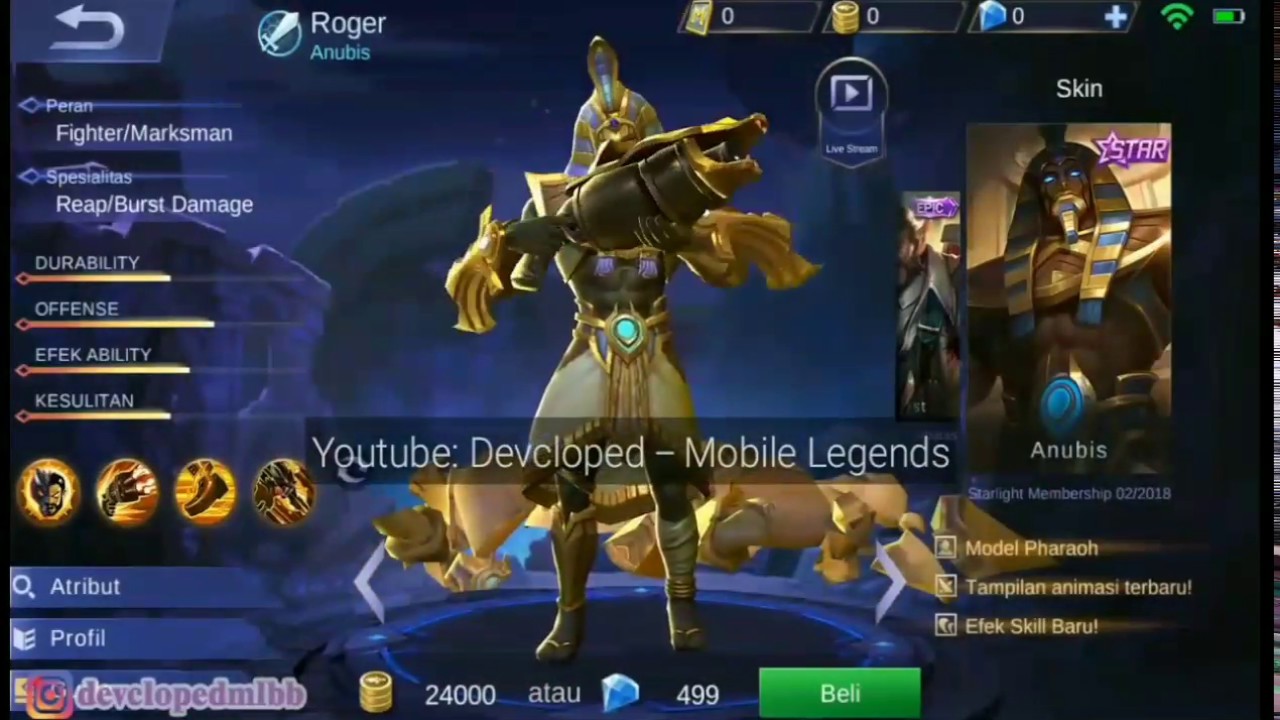NEW STARLIGHT SKIN ROGER (ANUBIS) - YouTube