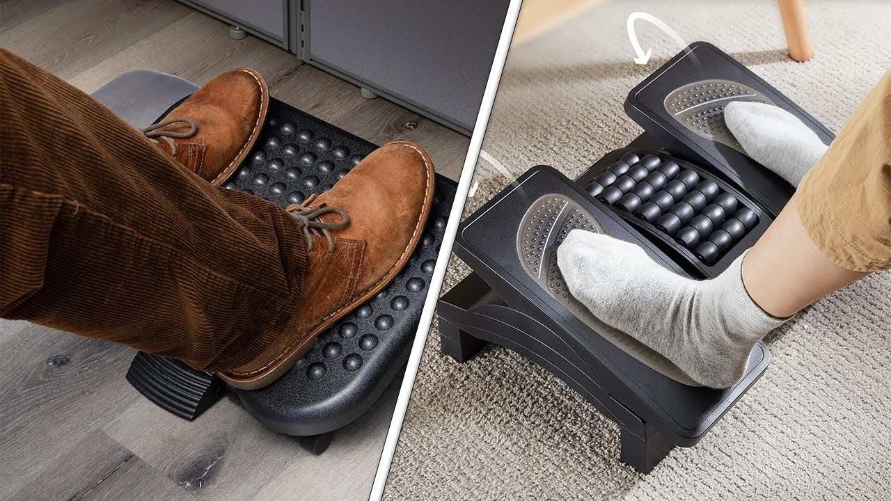 Ergonomic Excellence Best Adjustable Foot Rests for Office & Home - YouTube