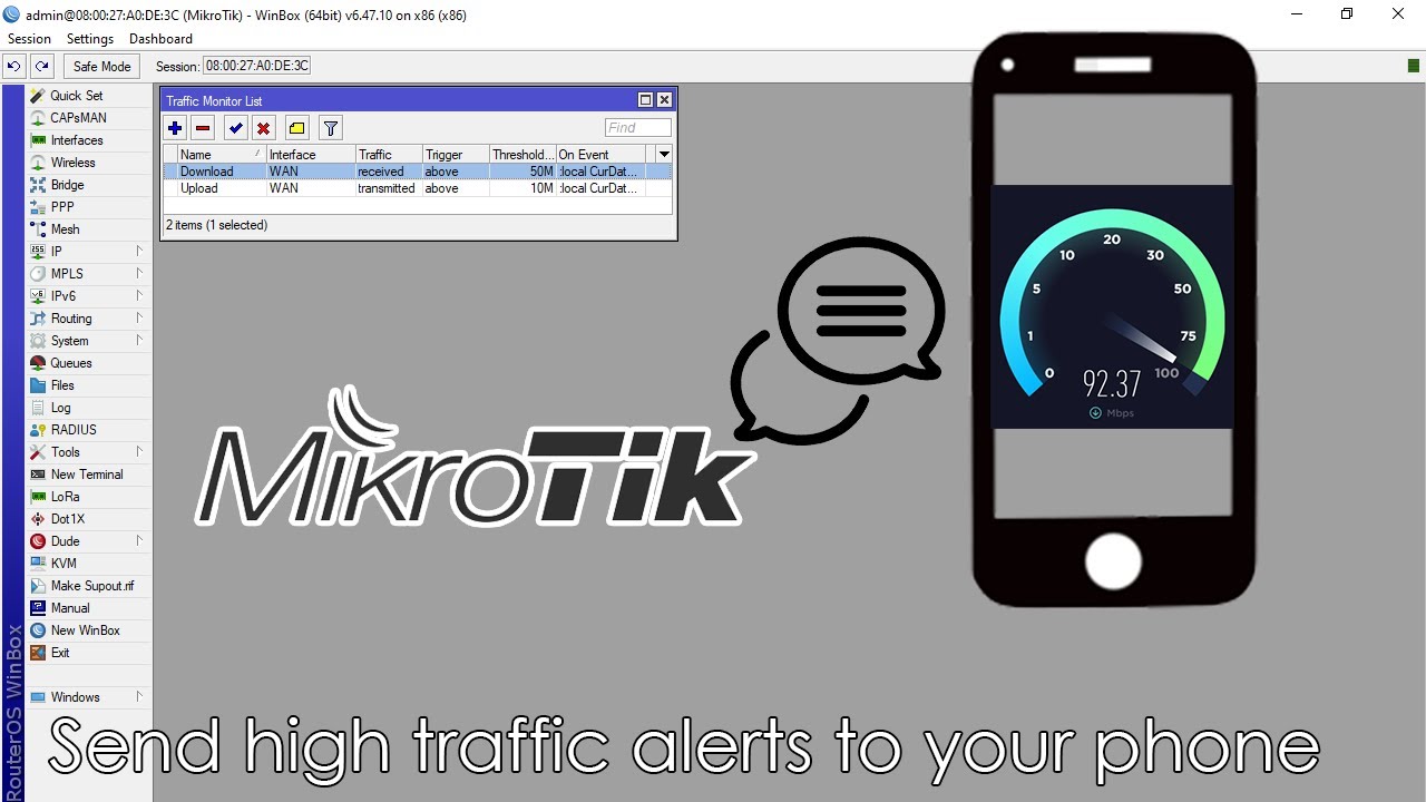 How to send traffic alerts on Mikrotik - YouTube
