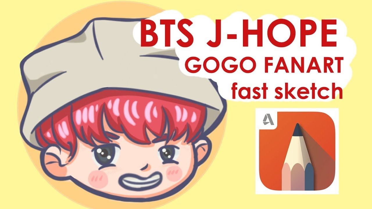 Chibi J-Hope from BTS GO GO || Drawing Fanart || Autodesk Sketchbook ...