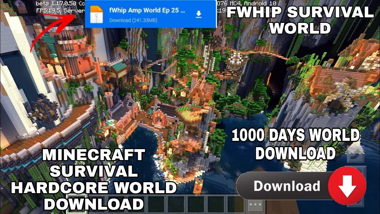| MINECRAFT BEST SURVIVAL WORLD DOWNLOAD LINK | BEST SURVIVAL WORLD ...