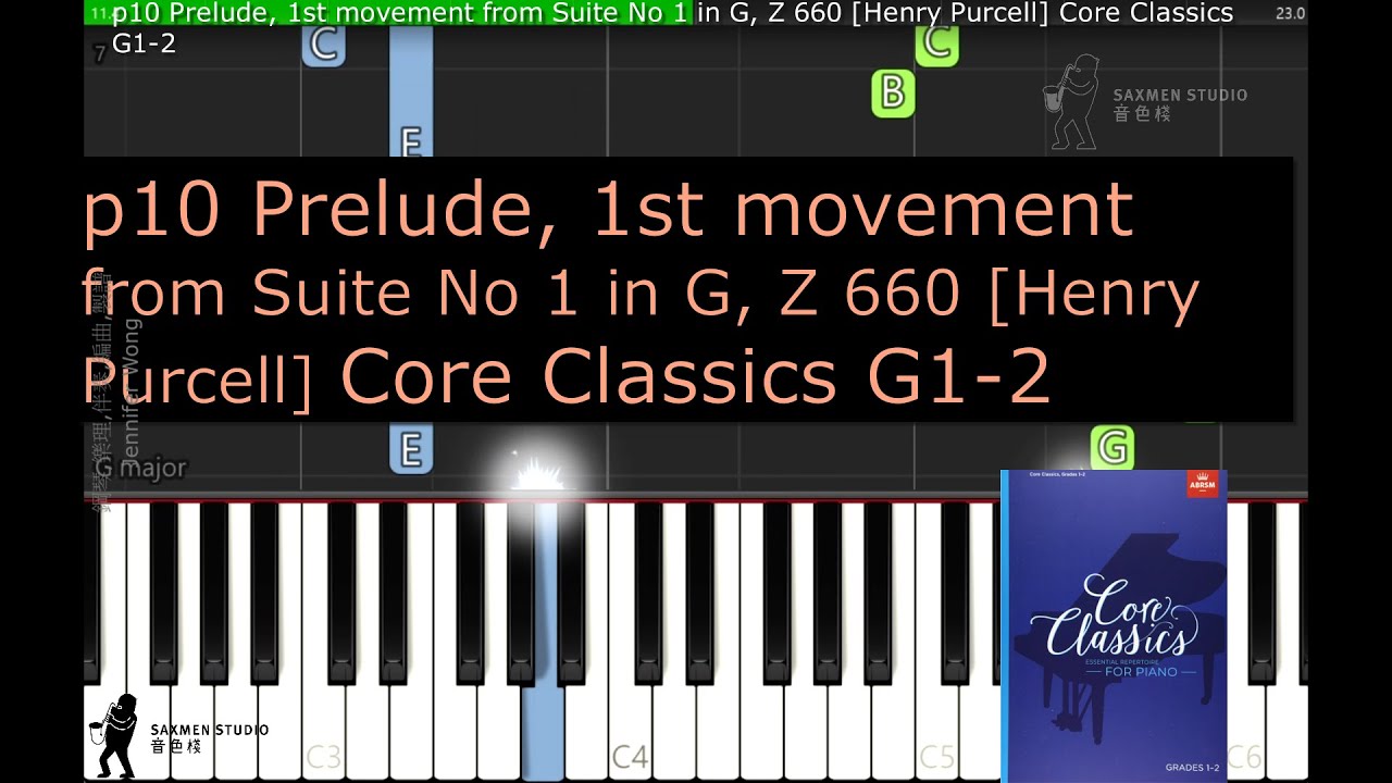 Core Classics Grade 1-2 p10 Prelude, 1st movement from Suite No. 1 in G ...