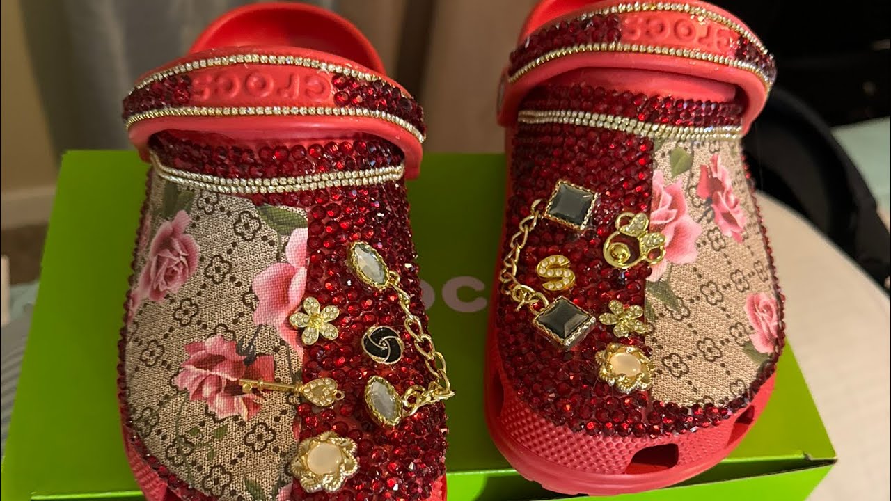 Custom Bedazzled Red Crocs - YouTube