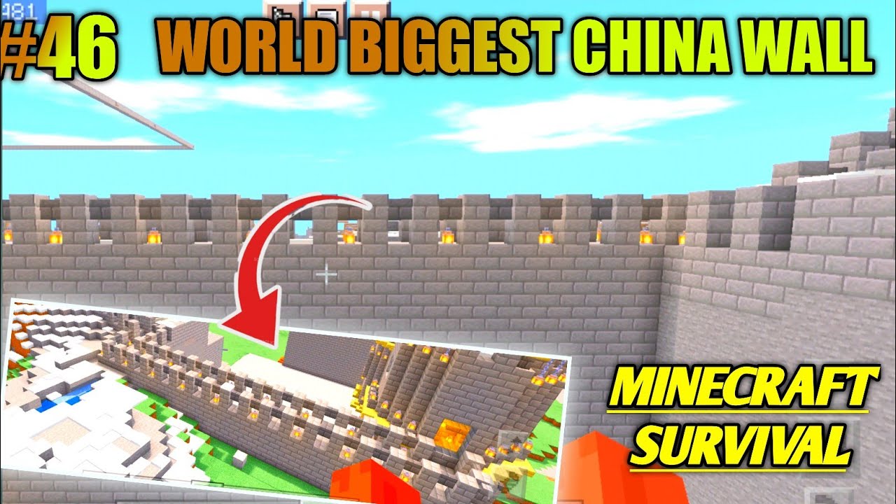 Making a World Biggest China Wall in Minecraft Survival || Biggest ...