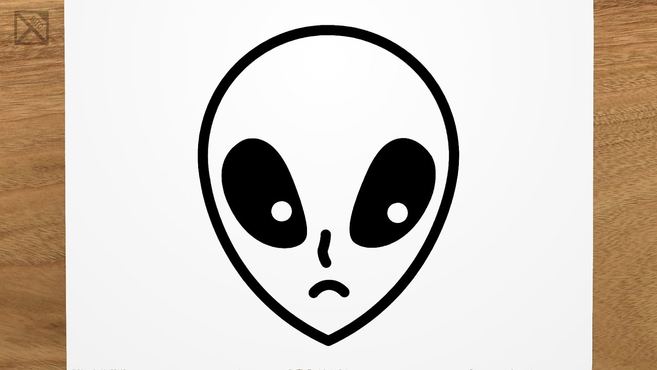 How to draw an ALIEN step by step, EASY - YouTube