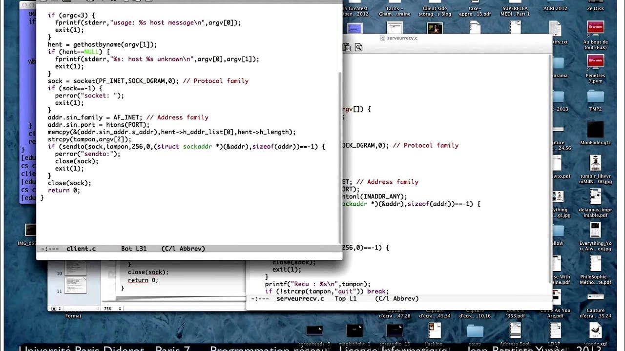 Cours programmation socket(réseau) n°6P1-UDP en langage C - YouTube