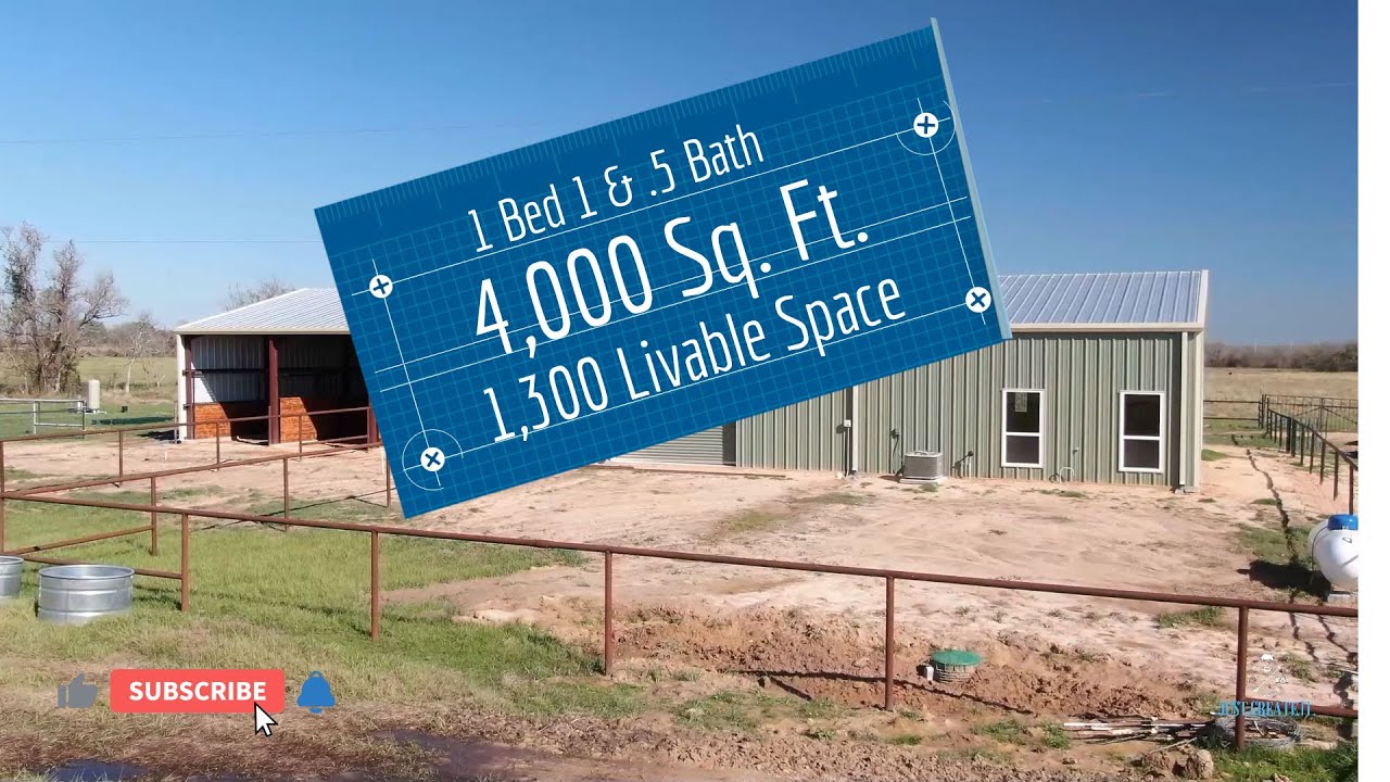 1 Story Barndominium With Attached Horse Stable | Walkthrough Video ...