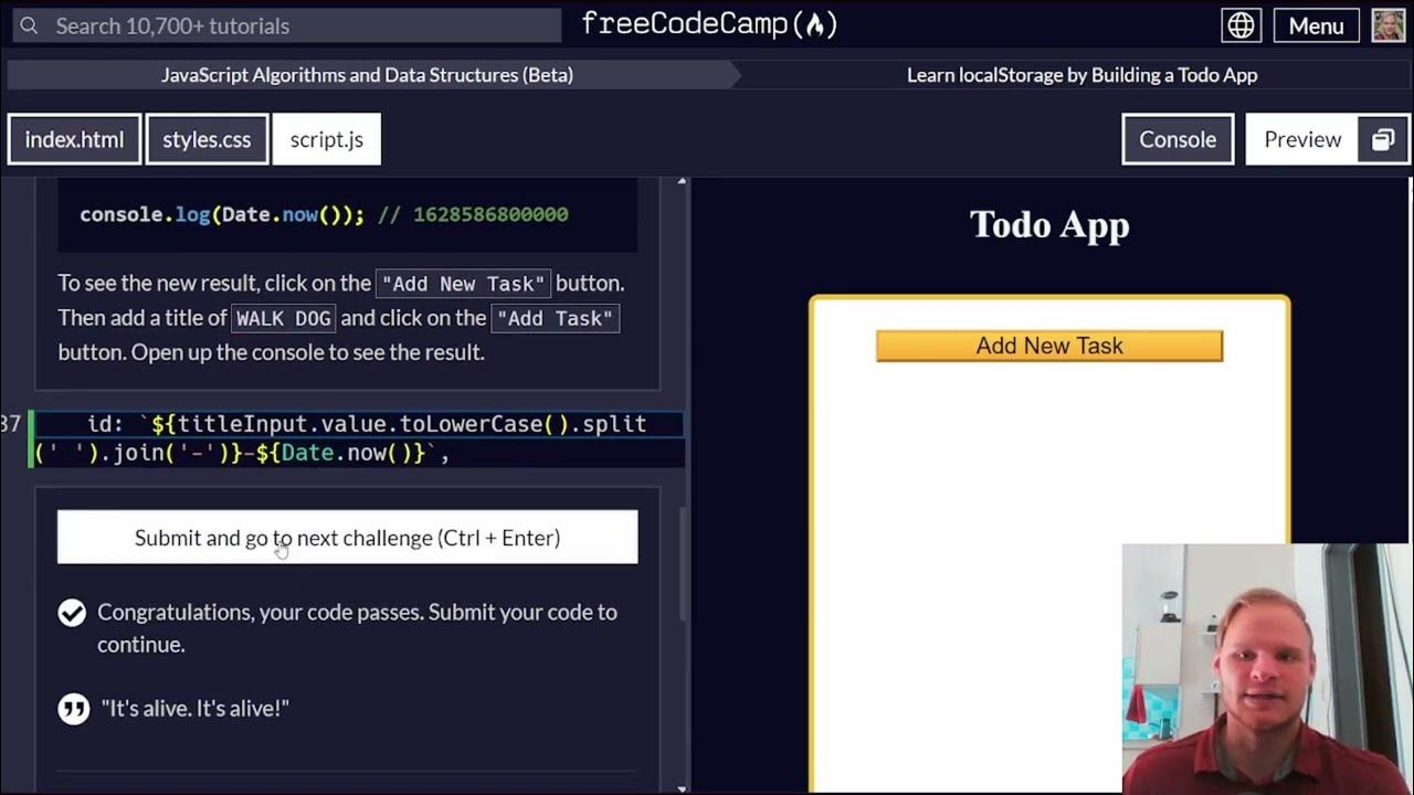 Learn localStorage by Building a Todo App | FreeCodeCamp - YouTube