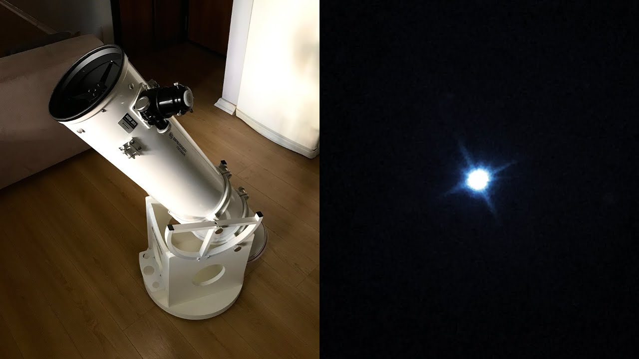 View of Bellatrix Star through my 8" Dobsonian Telescope! - YouTube