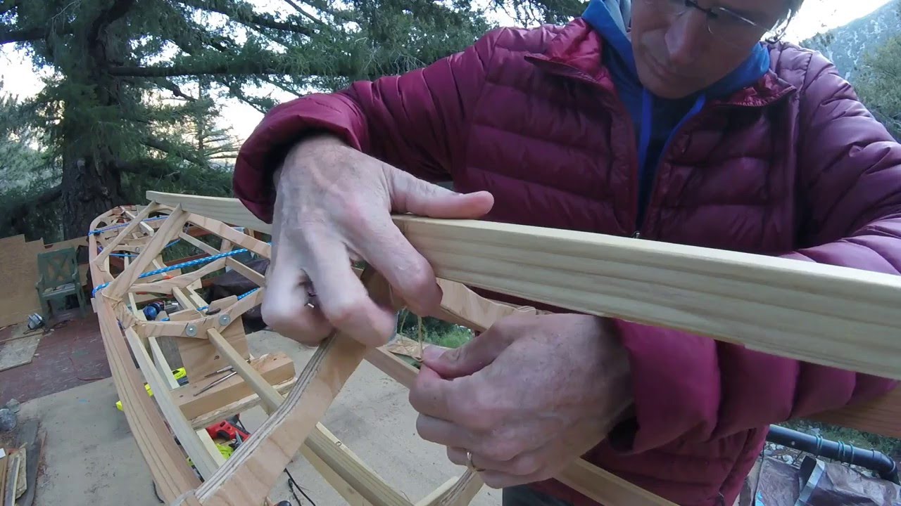 Lashing Frames for Skin on Frame Kayak - YouTube