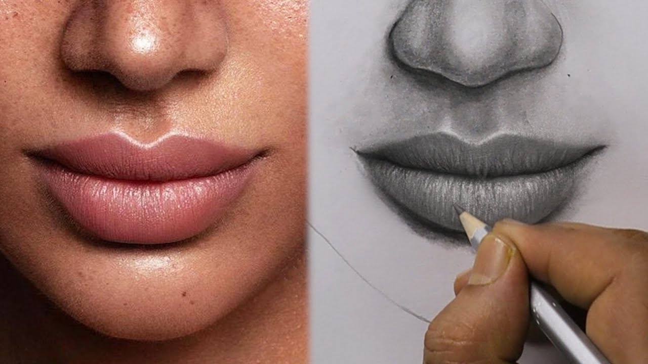How to Draw Realistic Lips? Realistic Lips Drawing for Beginners # ...