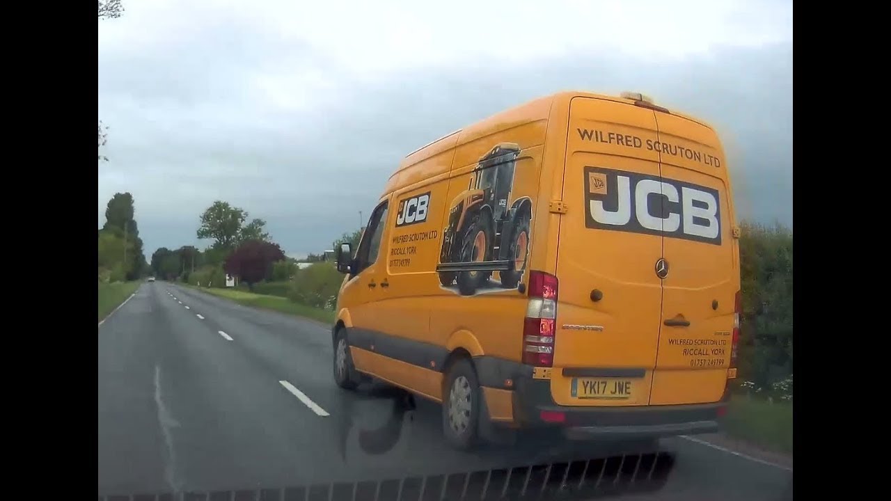 JCB van driver YK17JWE exceeding the 50mph van limit. - YouTube