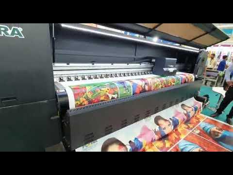 FLORA ECO SOLVENT PRINTER WITH KM1024i 13PL - YouTube