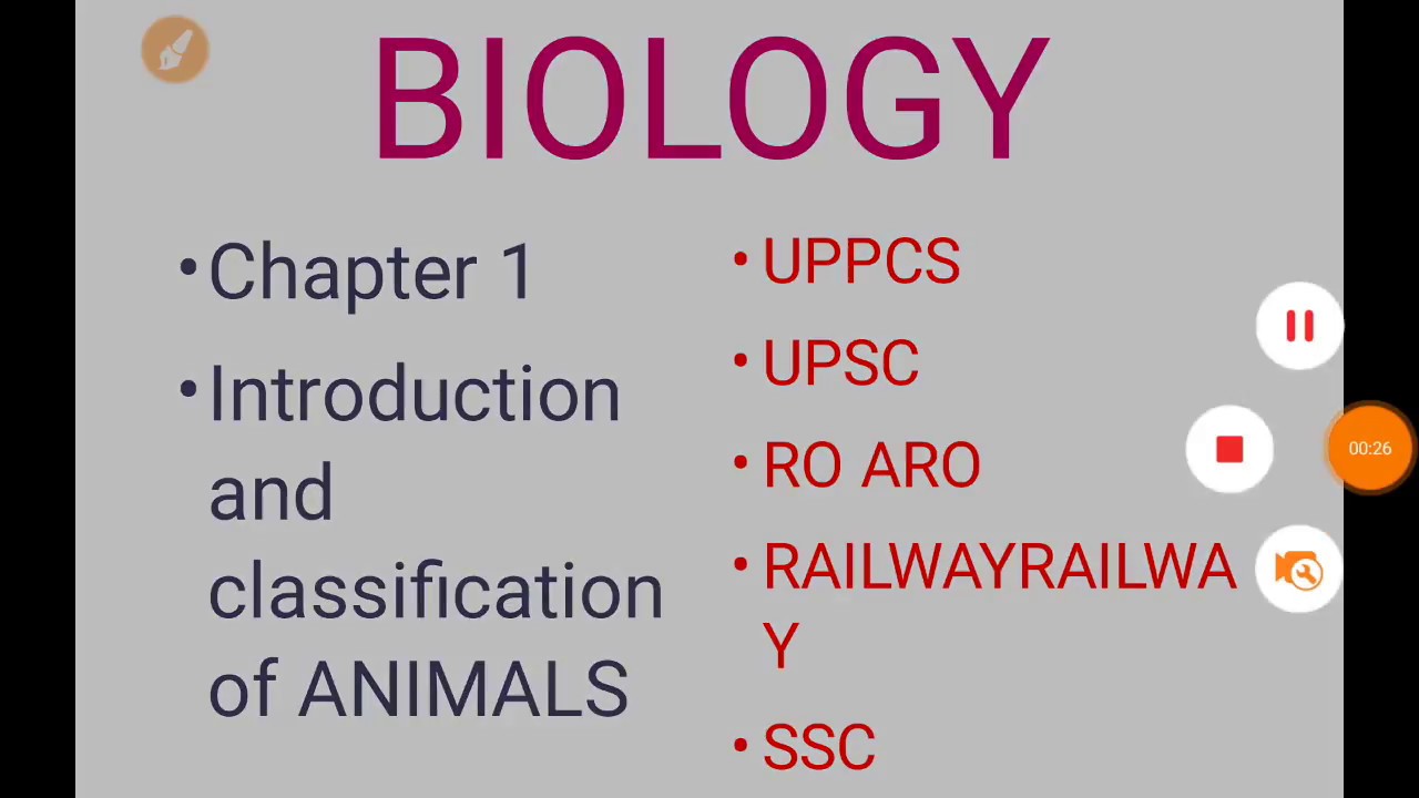 BIOLOGY -ZOOLOGY CHAPTER 1 INTRODUCTION AND CLASSIFICATION OF ANIMAL ...