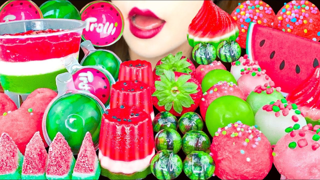 【asmr】watermelon Desserts 🍉mukbang 먹방 食べる音 Eating Sounds No Talking