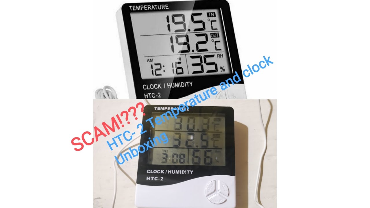 HTC-2 Hygrometer, temperature and clock unboxing - YouTube