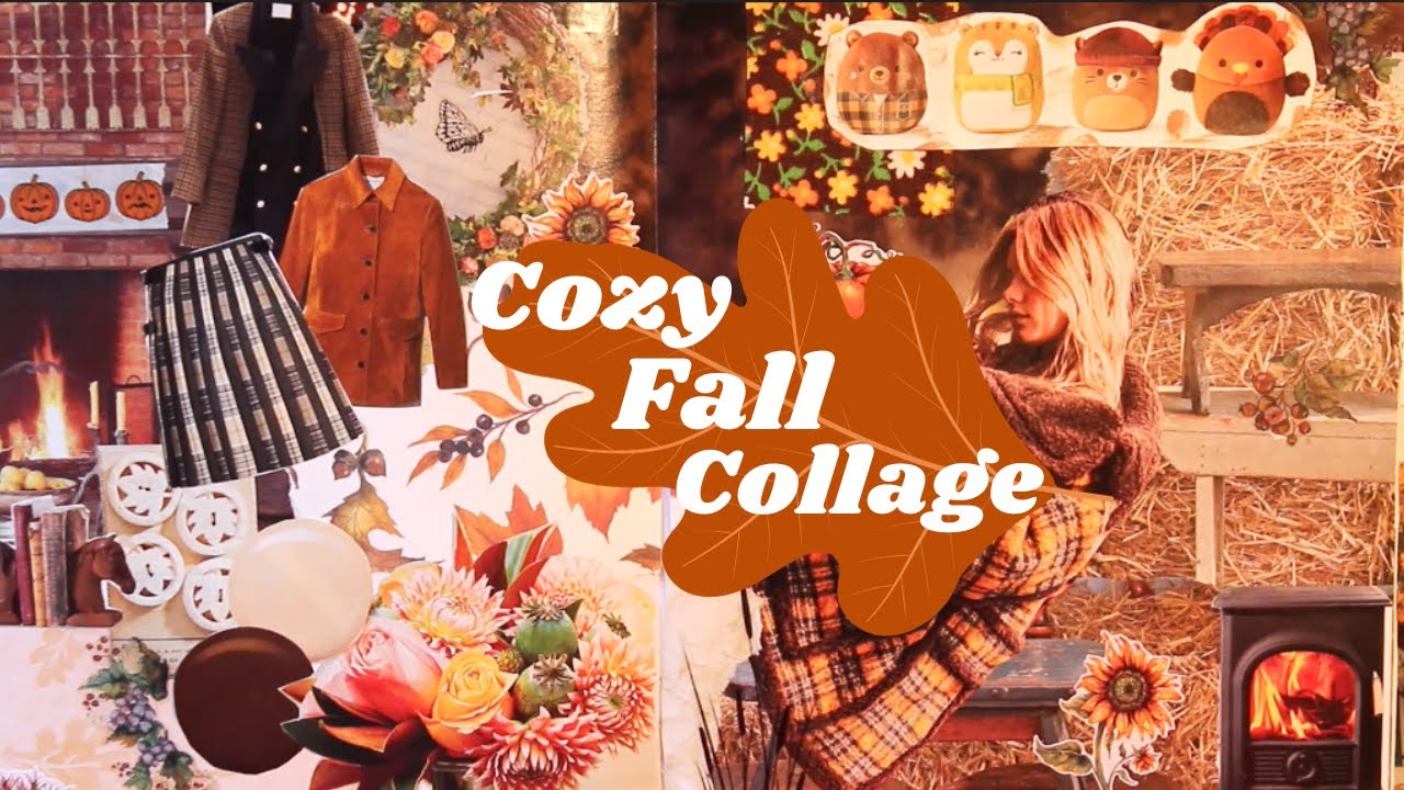 Cozy Autumn Collage in my Art Journal // Fall Gluebook Page - YouTube