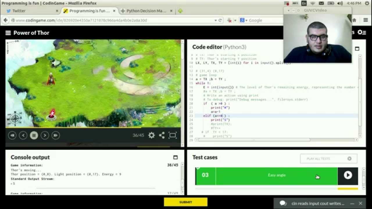 Codingame , Episode 1,2 - #python3 - YouTube