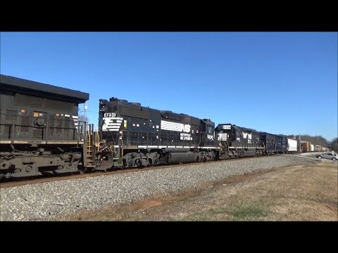 NS 5230 (EMD GP38-2 HH) trails NS 153 in Bessemer City, NC (12/29/20) - YouTube