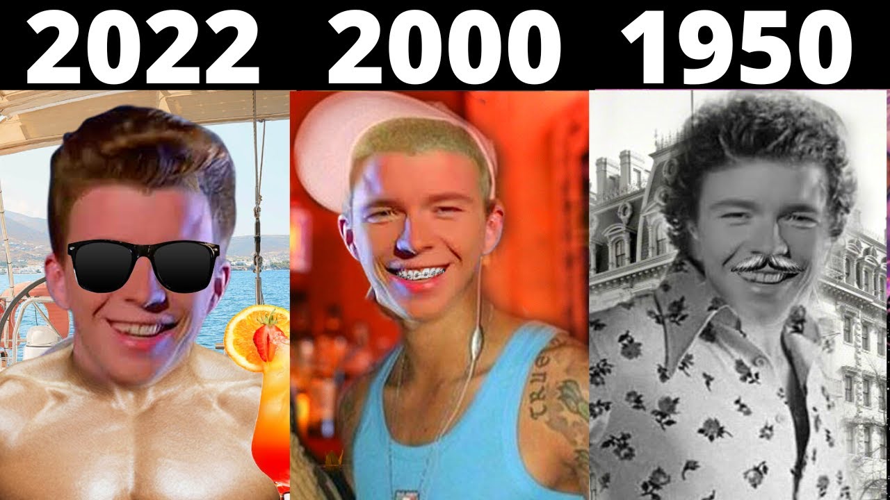 Rick Astley going back in time / Evolution of Rickroll - YouTube