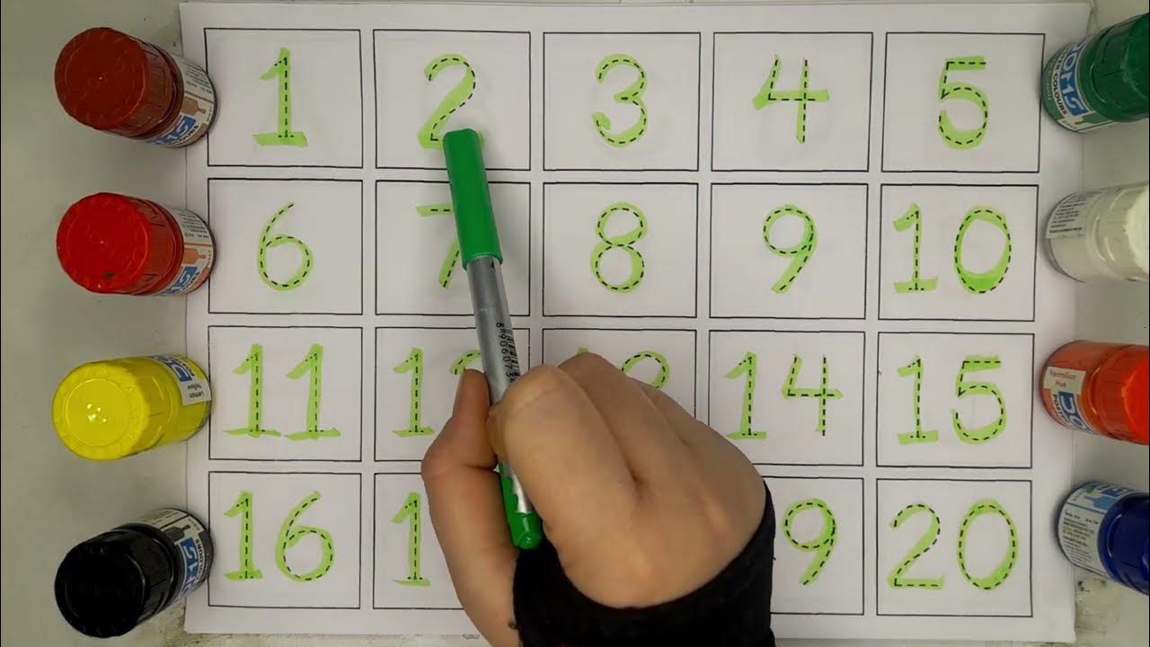 Learning 123 for kindergarten, one two three, 123 number, 1 to 100 counting, ABCDEF 1 to 20 ...