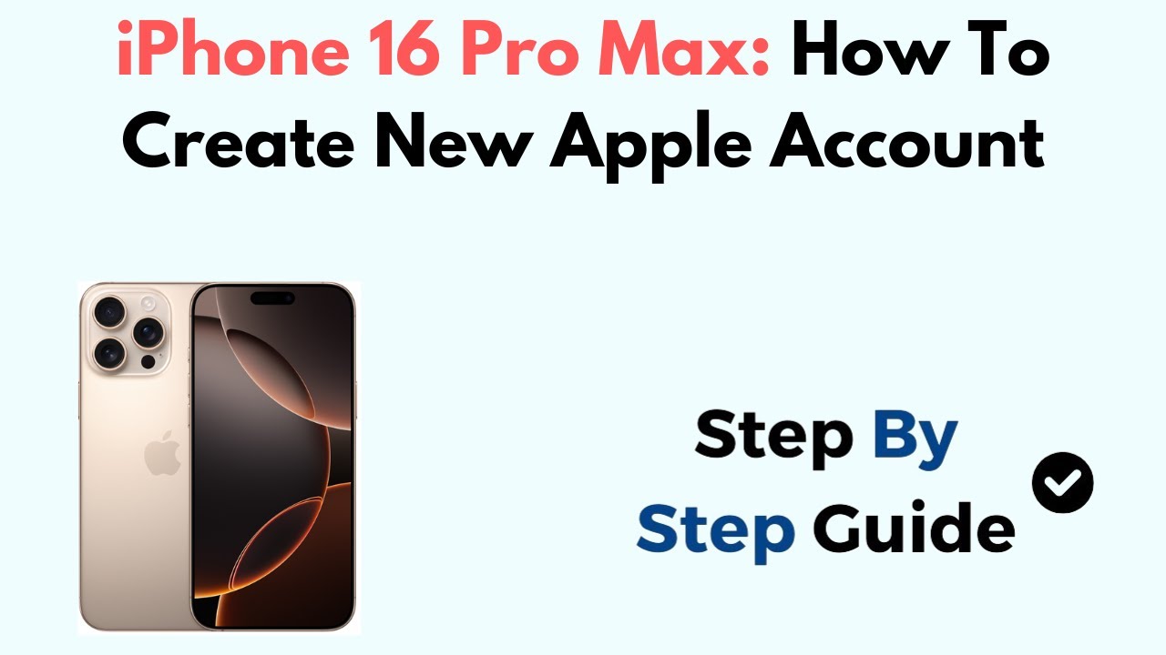 iPhone 16 Pro Max/16 Pro: How To Create New Apple Account - YouTube