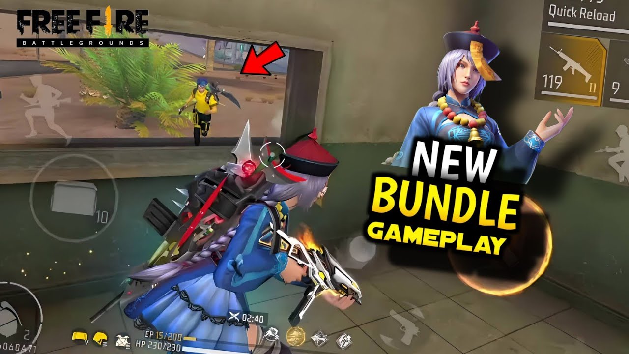 NEW 🆕 Golden Bell bundle gameplay video ll SOLO VS SQUAD ll Garena Free ...