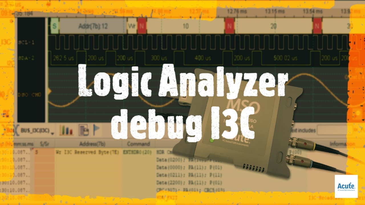 I3C debug - MSO3124H Logic Analyzer mode - Acute Technology Inc. - YouTube
