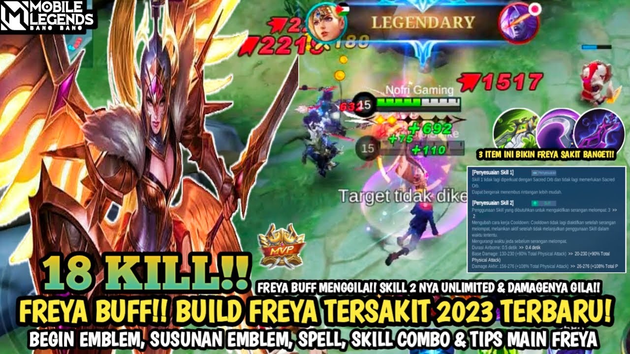 FREYA DIBUFF!! BUILD FREYA TERSAKIT 2023 TERBARU - ITEM FREYA PALING ...