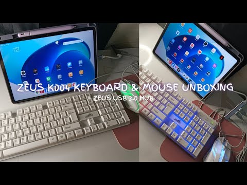 Zeus K004 keyboard & mouse unboxing + usb 3.0 hub 🌻 - YouTube