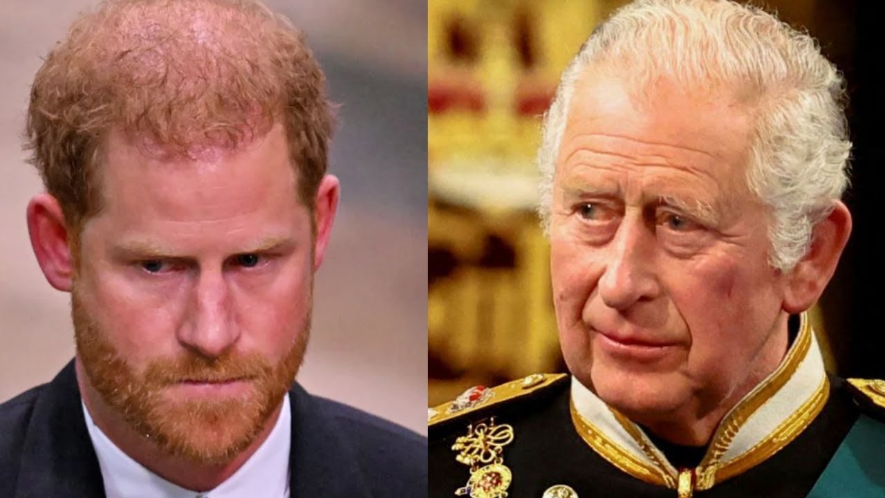 Prince Harry Bows to His Father King Charles at the Coronation - YouTube