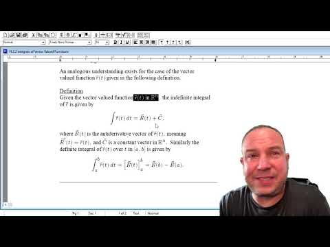 Integrals of Vector Valued Functions - YouTube