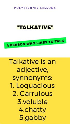 meaning of talkative | synonyms of talkative | english for competitive ...