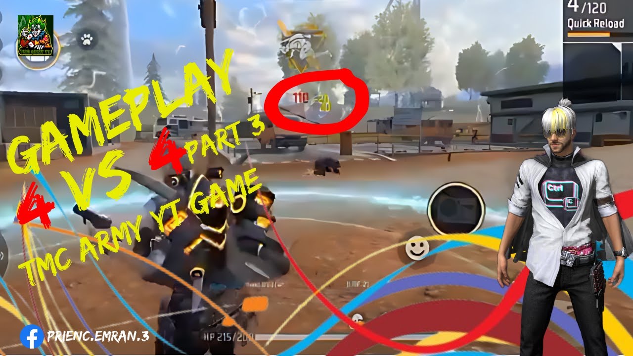 free fire TMC ARMY YT GAME game play 4 VS 4 - YouTube