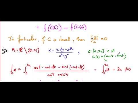 Differential Geometry 19 : 1-forms and line integrals, plus more on ...