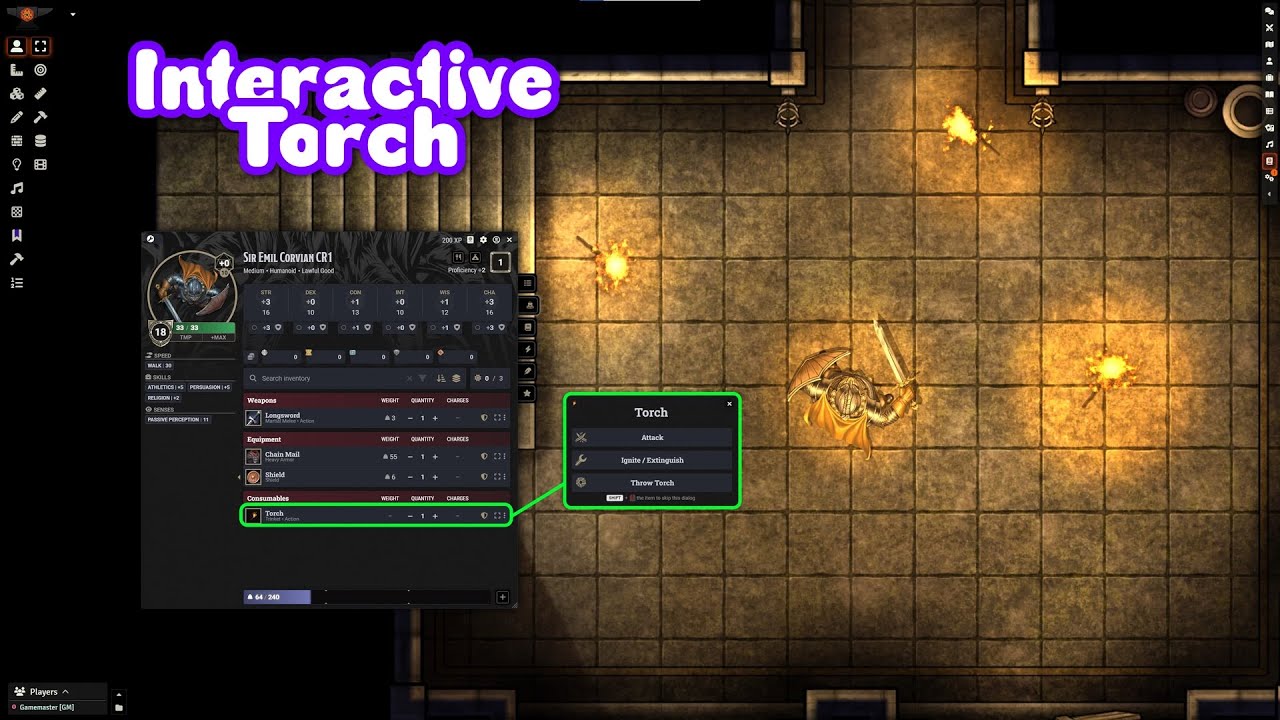 Interactive Torch in D&D 5e - BLFX Assets & Animation Editor Module ...