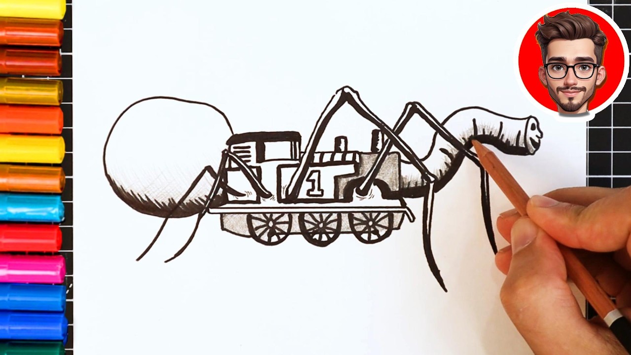 How to Draw Thomas the Spider EXE Step by Step Easy - YouTube